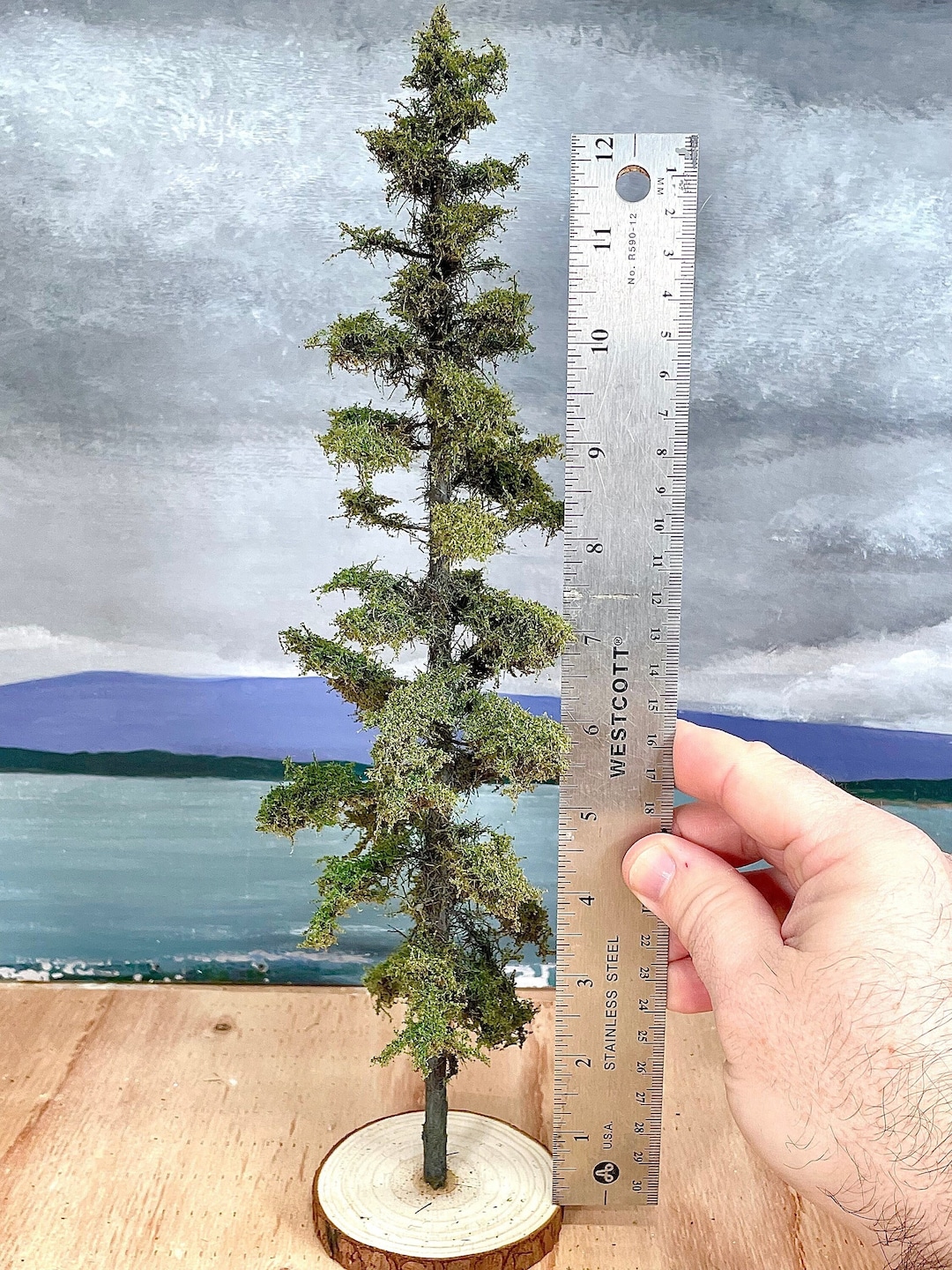 Model Tree 13” Conifer Fir Handmade HO, N , O Scale Model Railroad ...