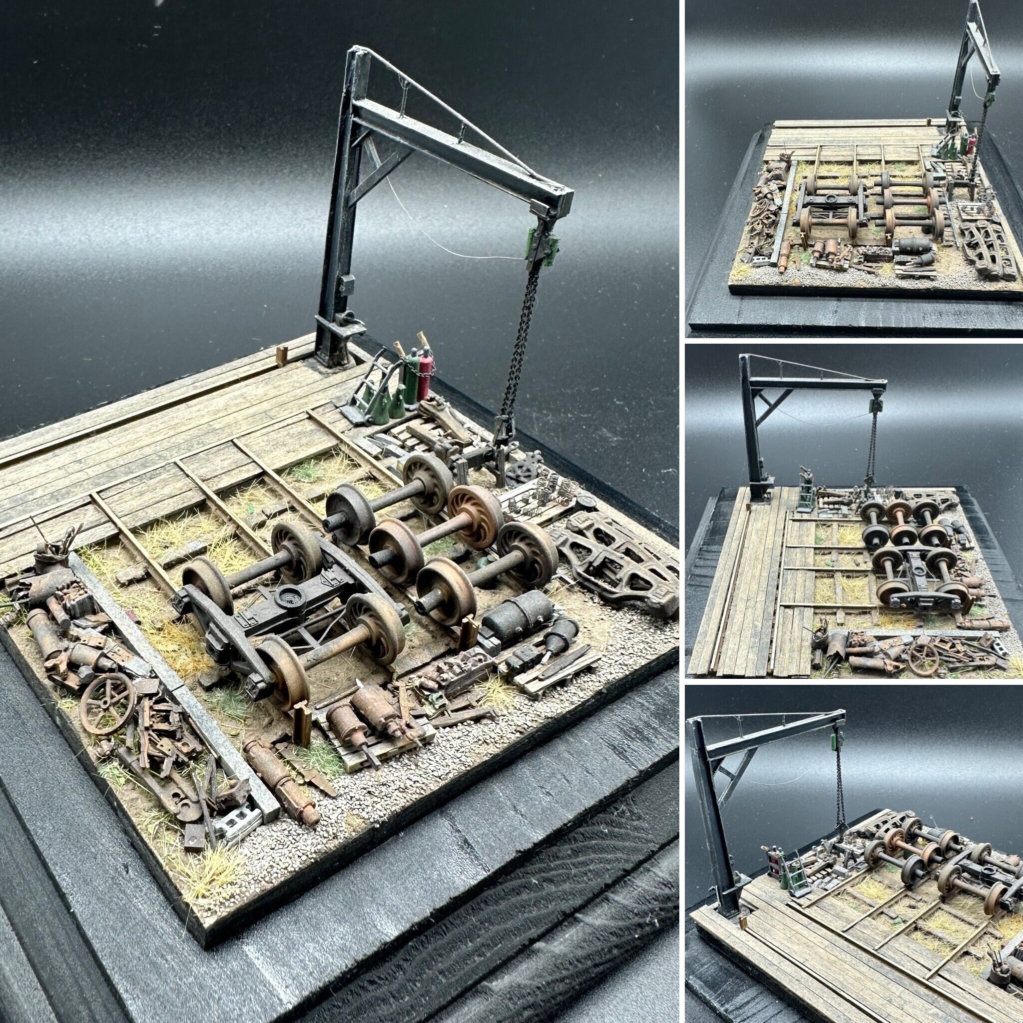 Diorama Model Railroad Repair Track and Crane: HO Scale Model Train ...