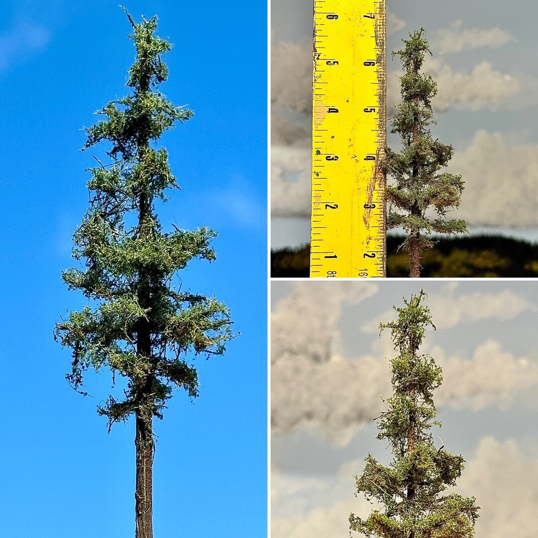 N Scale Model Tree 6” Conifer Evergreen Handmade Model Railroad Train ...