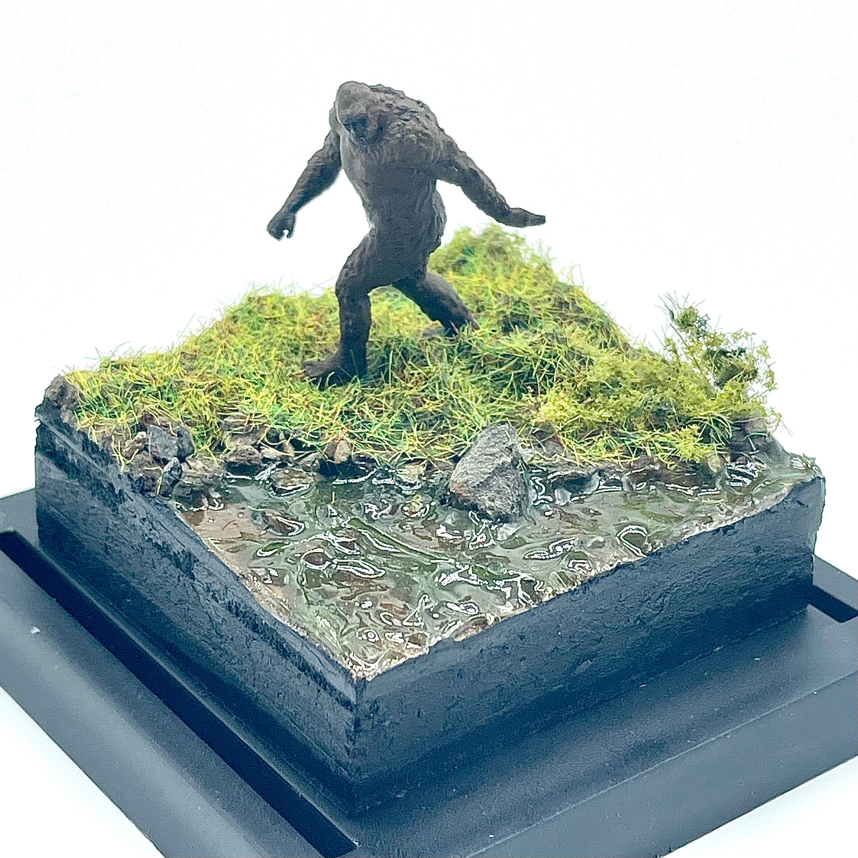 Diorama Bigfoot Checking the Creek: HO Scale Cryptos Sasquatch Tiny ...