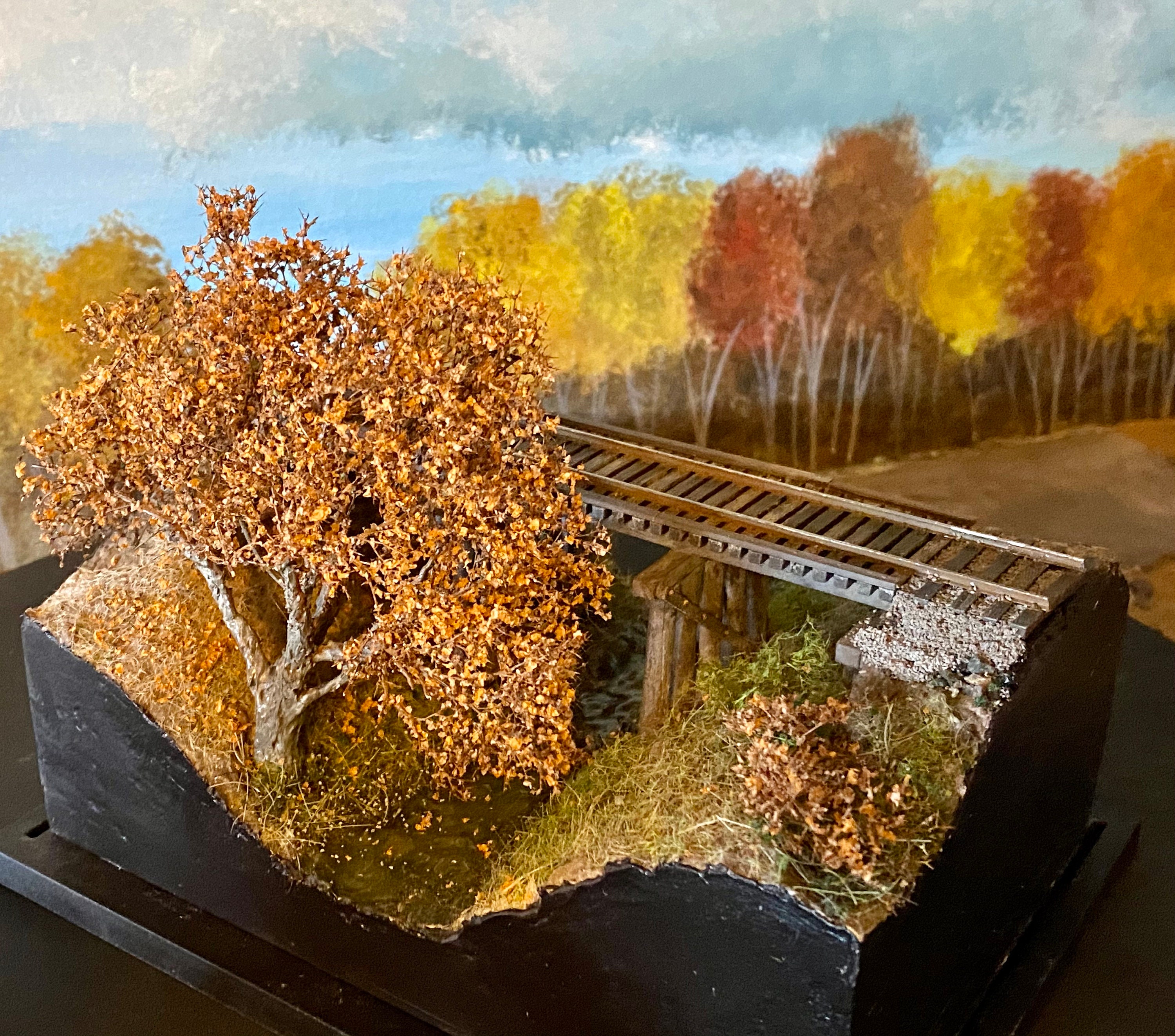 Railroad Trestle in the Fall: Autumn Bridge HO Scale Model | Etsy