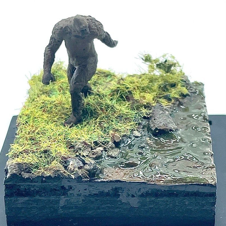 Diorama Bigfoot Checking the Creek: HO Scale Cryptos Sasquatch Tiny ...