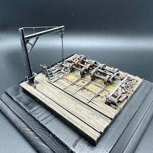 Diorama Model Railroad Repair Track and Crane: HO Scale Model Train ...