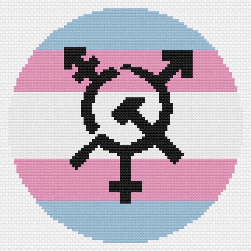 Trans Communist Symbol Cross Stitch Pattern - Etsy