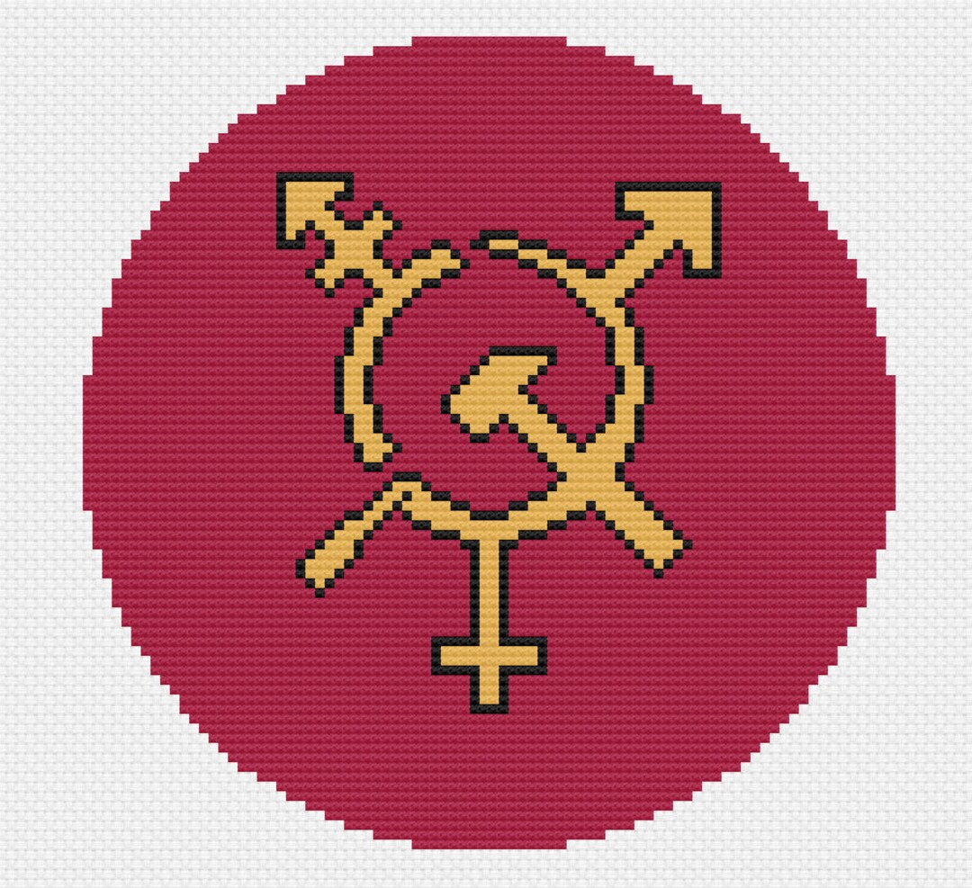 Trans Communist Symbol alternate Colors Cross Stitch Pattern - Etsy