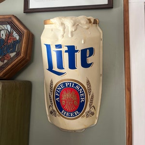Vintage 1980s 80s Miller Lite Advertisement Large 3D Beer Can Bar Decor ...