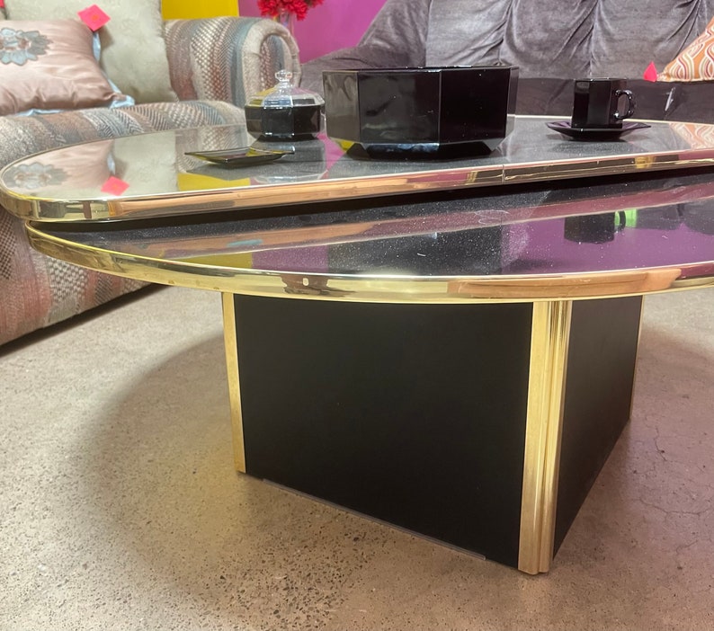 Vintage 1980s 80s Post Modern Art Deco Revival Mirror Black - Etsy