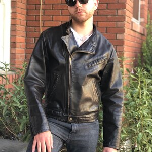 Vintage 1940s 40s WWII Bomber Motorcycle Brown Leather Brass Talon ...