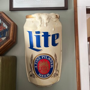 Vintage 1980s 80s Miller Lite Advertisement Large 3D Beer Can Bar Decor ...