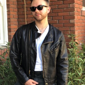 Vintage 1940s 40s WWII Bomber Motorcycle Brown Leather Brass Talon ...