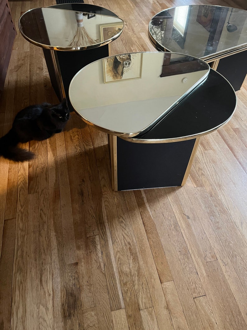 Vintage 1980s 80s Post Modern Art Deco Revival Mirror Black - Etsy