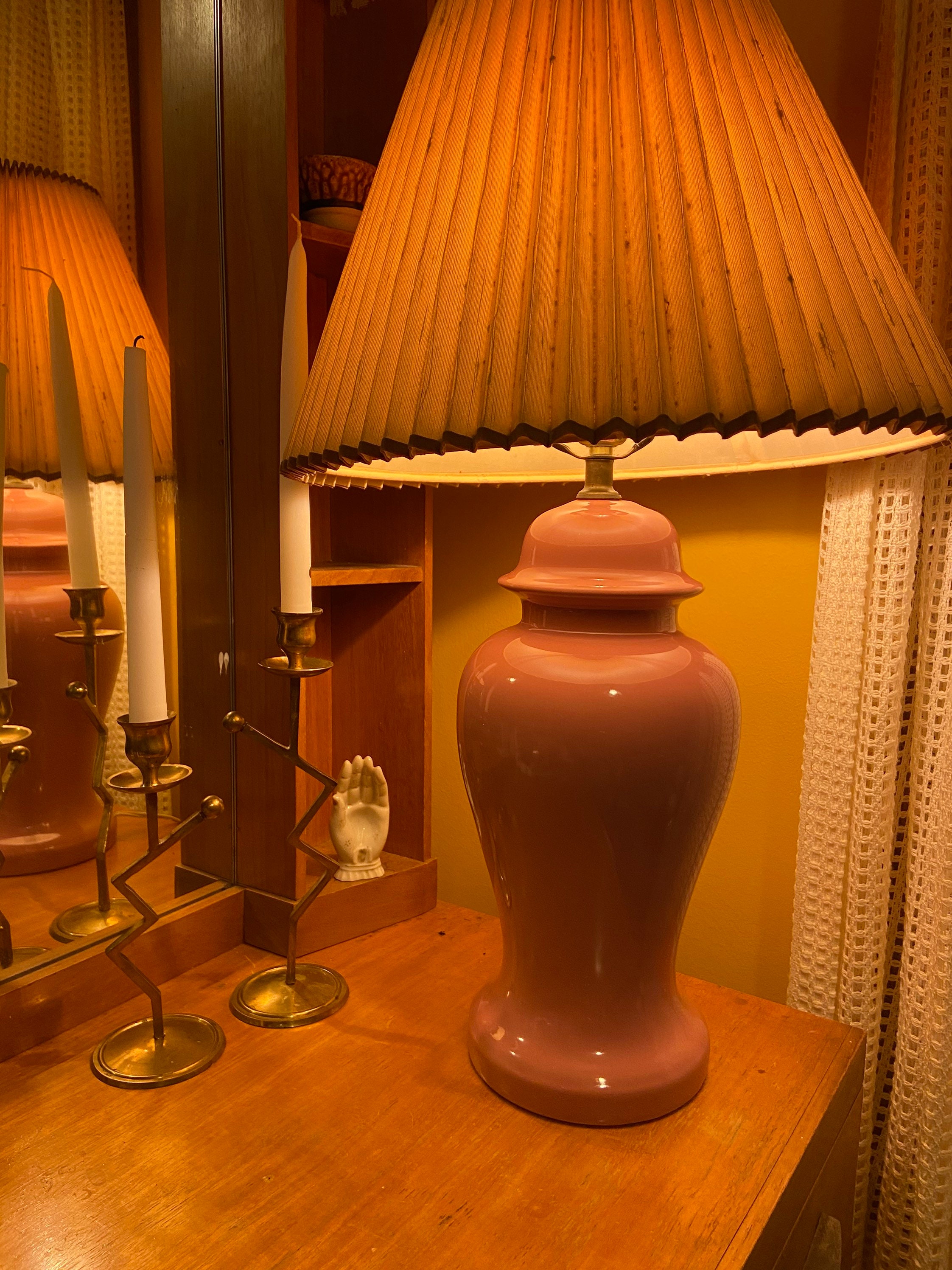 Vintage 1980s 80s Ginger Jar Lamp Tall Mauve Dusty Pink - Etsy