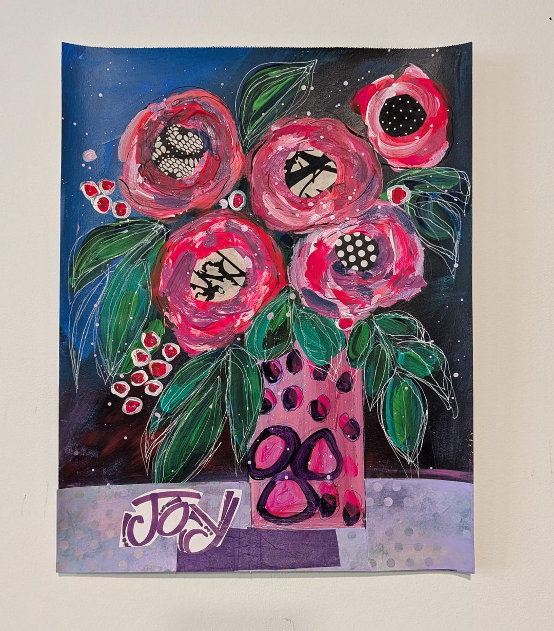 Floral Art on Paper Flower Painting - Etsy