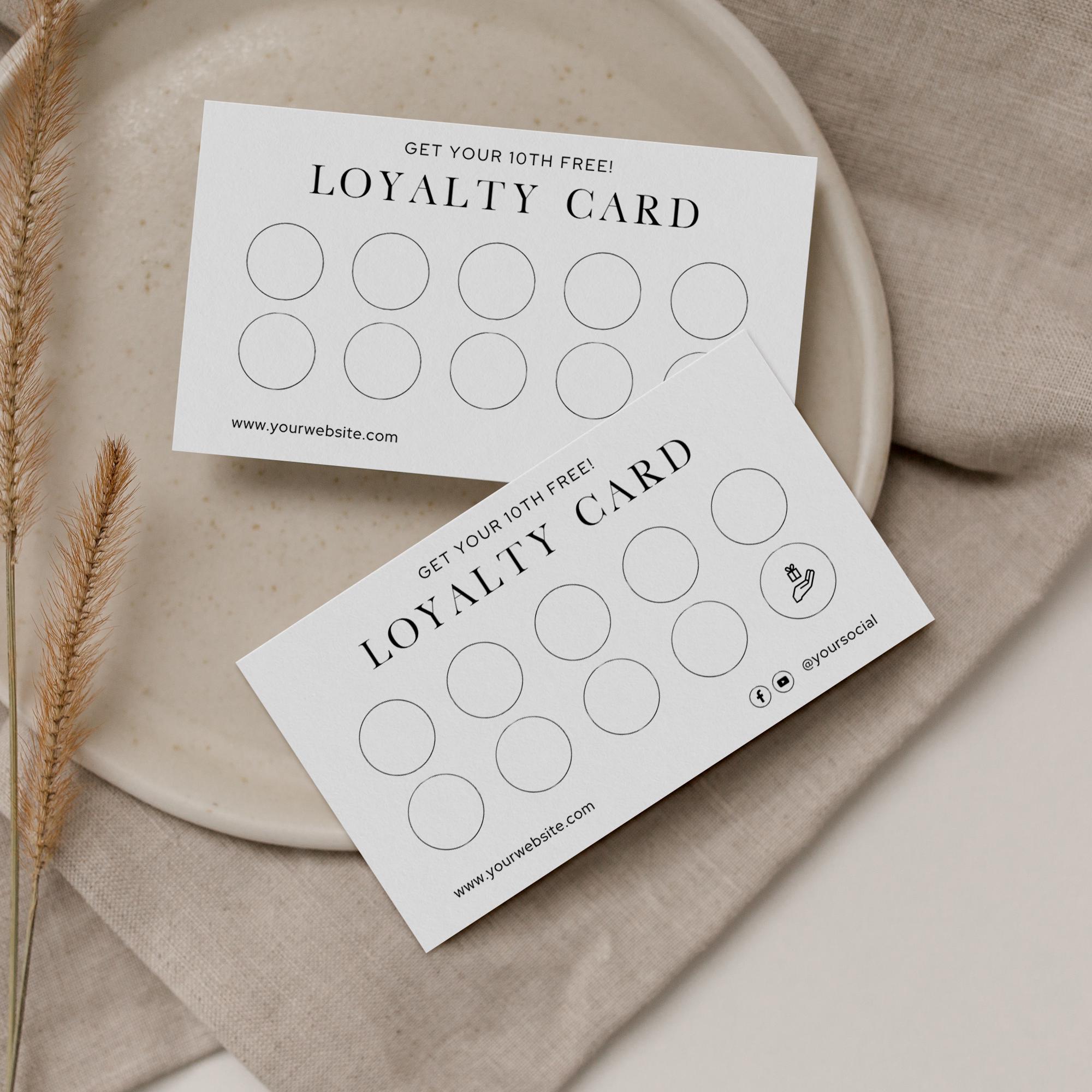 Loyalty Card Template | Editable Canva Punch Card for Small Business ...