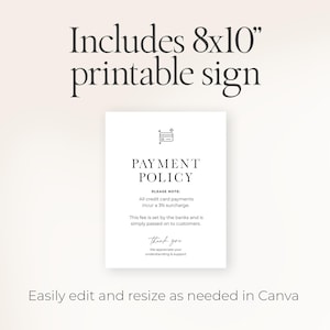 Credit Card Fee Sign | Printable Business Payment Policy Sign ...