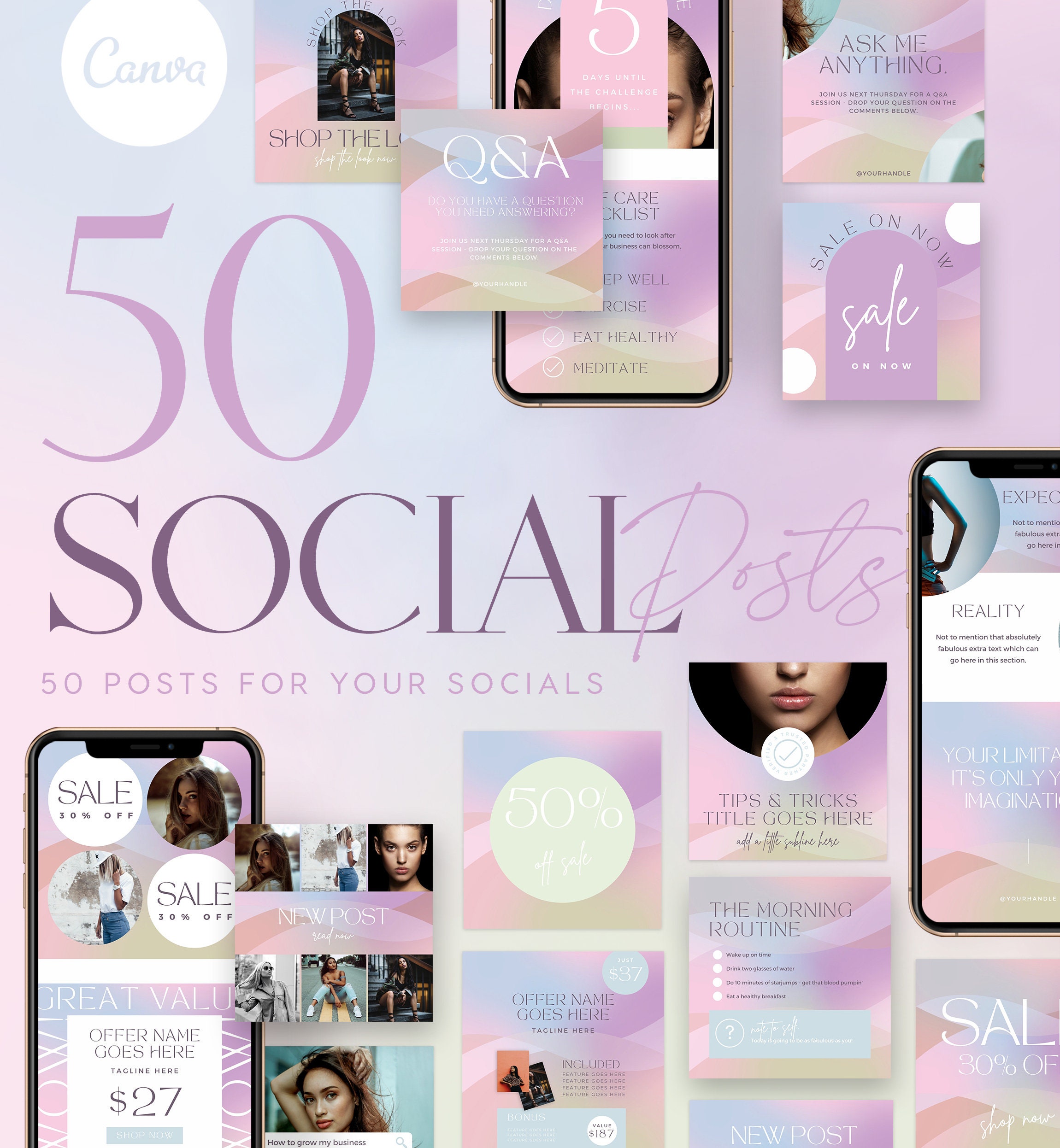 Stationery Instagram Branding Social Media Kit Instagram Posts ...