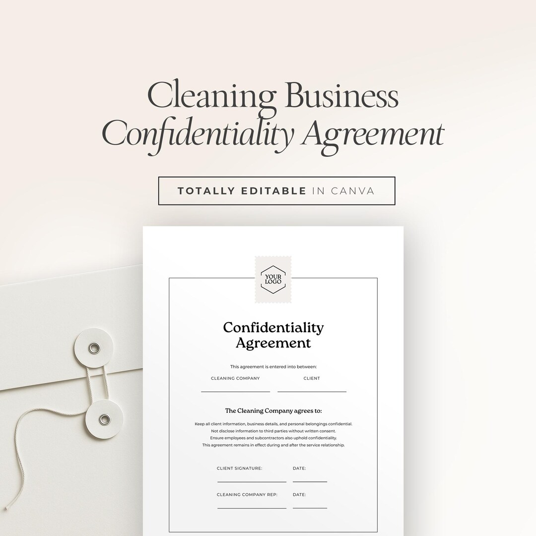 Confidentiality Agreement Template | Editable Canva (US Letter ...