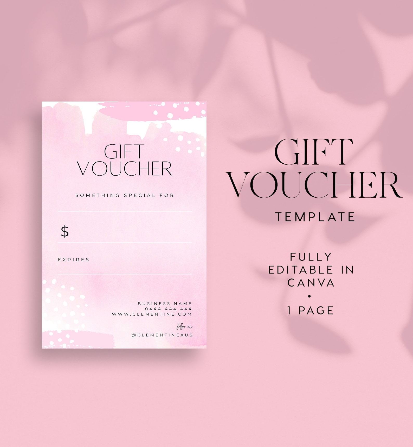 Gift voucher template INSTANT DOWNLOAD Canva Voucher Gift | Etsy