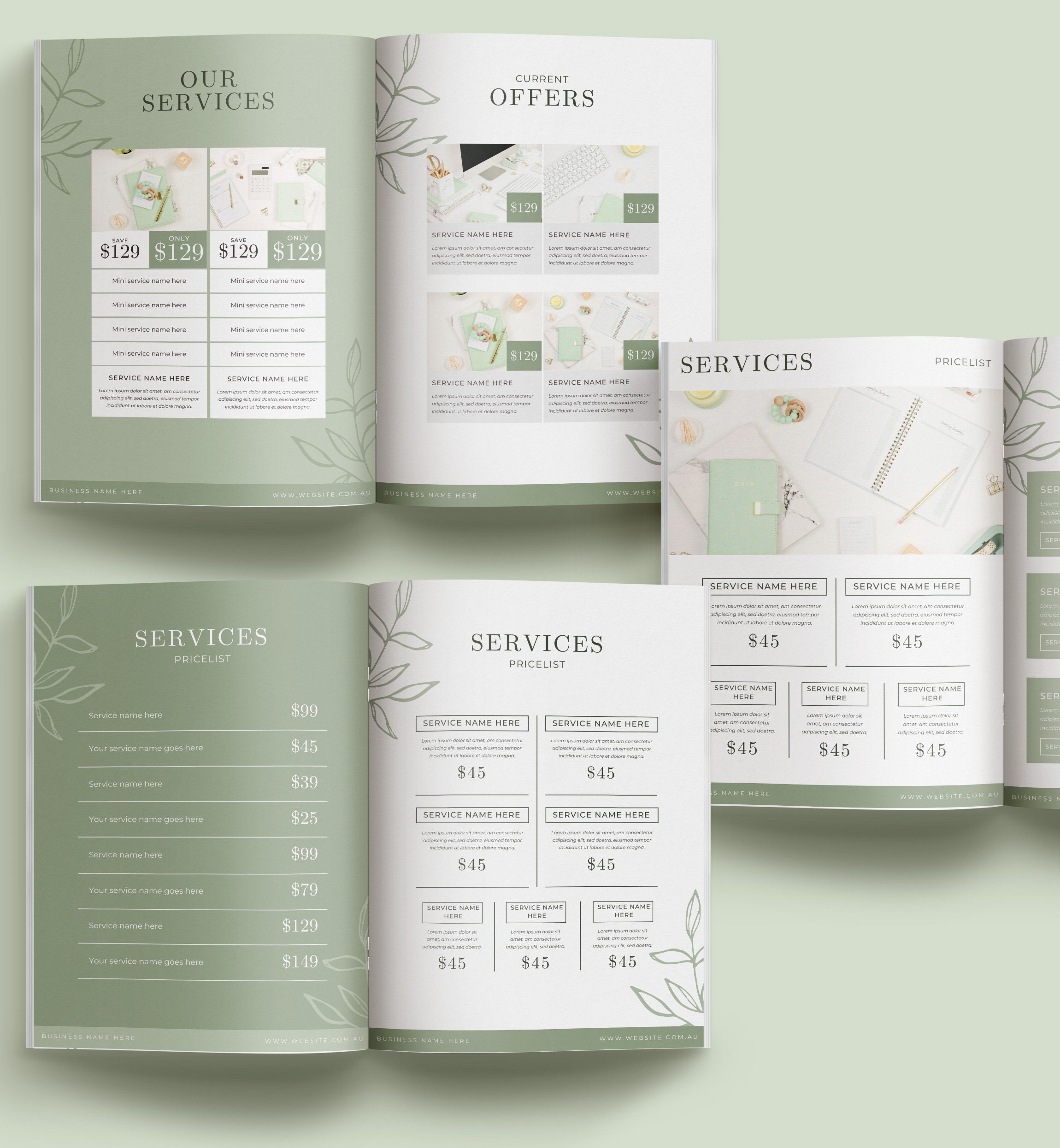 Sage Price List Template INSTANT DOWNLOAD Canva Services / - Etsy Australia