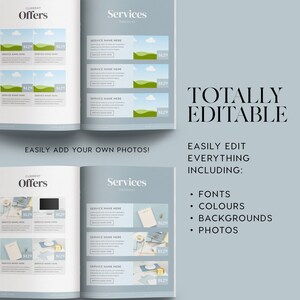 Blue Price List Template INSTANT DOWNLOAD Canva Services / - Etsy
