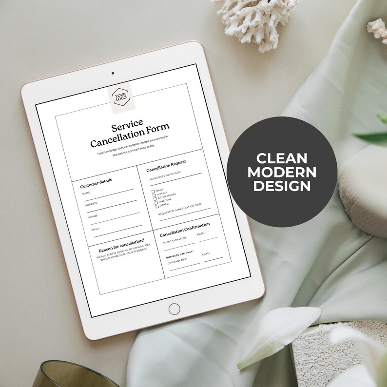 Service Cancellation Form Template | Fillable Client Cancellation Form ...