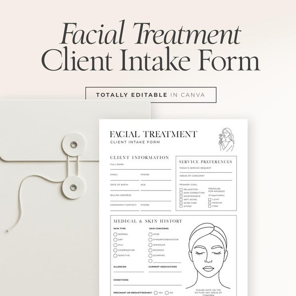 Facial Treatment Log - Etsy