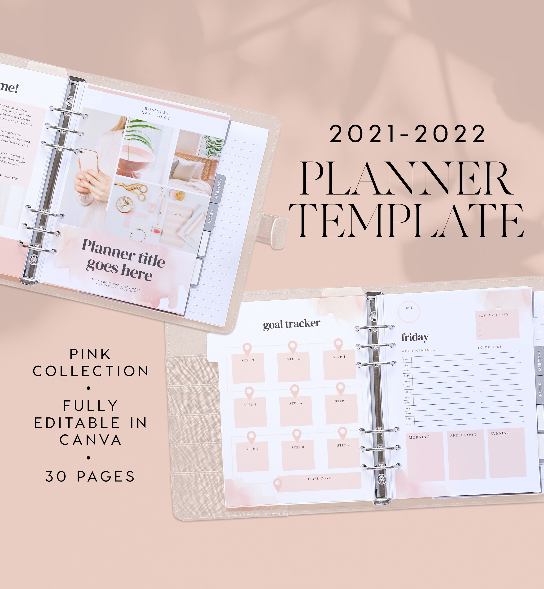 Design & Templates Paper Monthly Editable Business Planner 2022 Opt-in ...