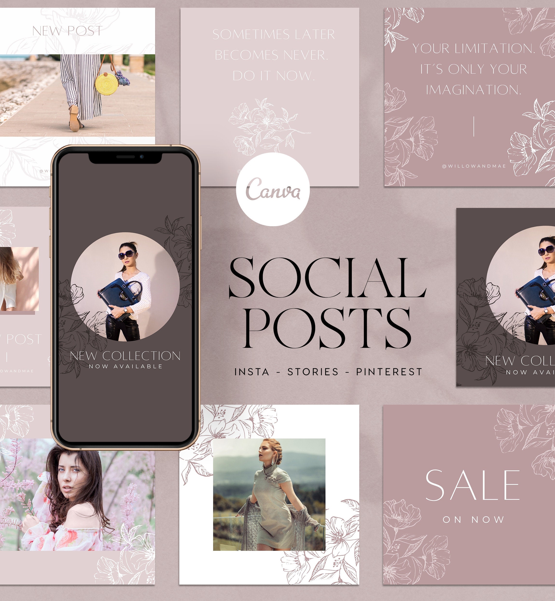 Pinterest Template Blush Pink Pinterest Banners Pinterest Graphics ...