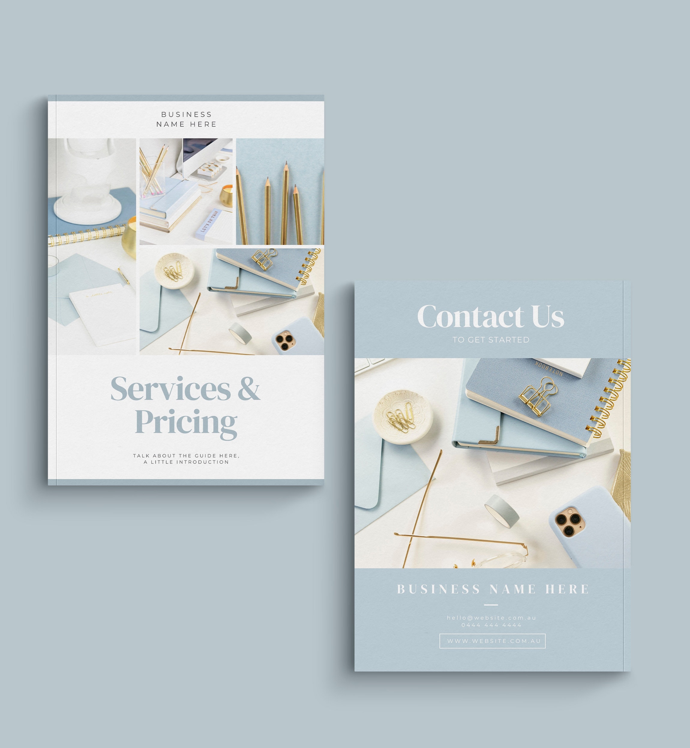 Blue Price List Template INSTANT DOWNLOAD Canva Services / - Etsy