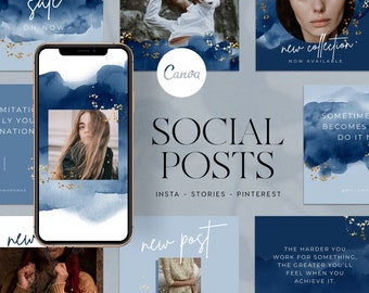 Blue Instagram Template - Etsy