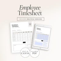 Printable Employee Time Sheet | Weekly Time Tracker Template | Blue ...