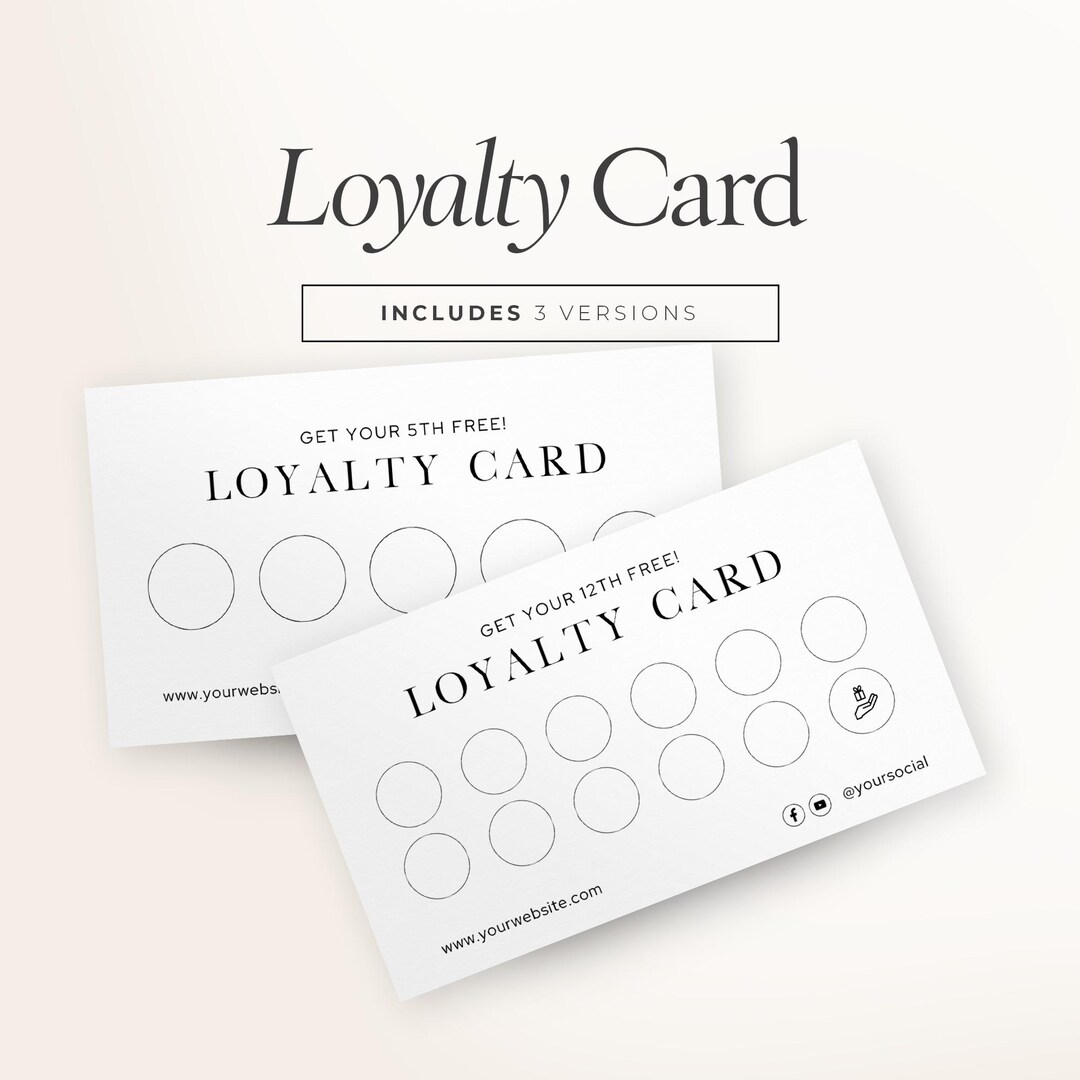 Loyalty Card Template | Editable Canva Punch Card for Small Business ...