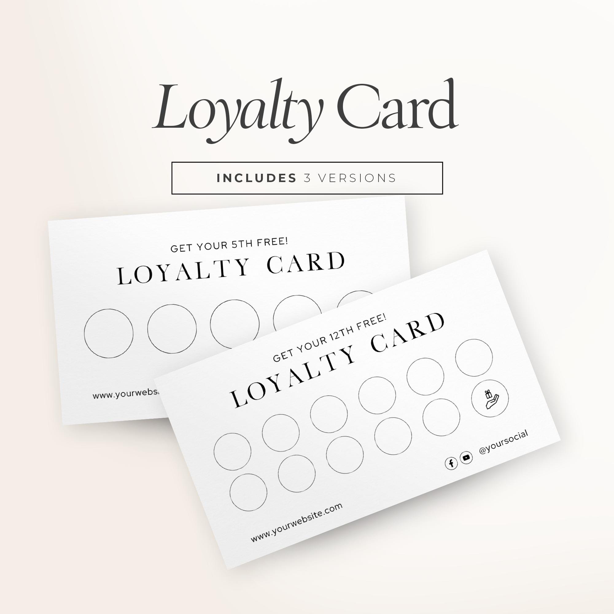 Loyalty Card Template | Editable Canva Punch Card for Small Business ...