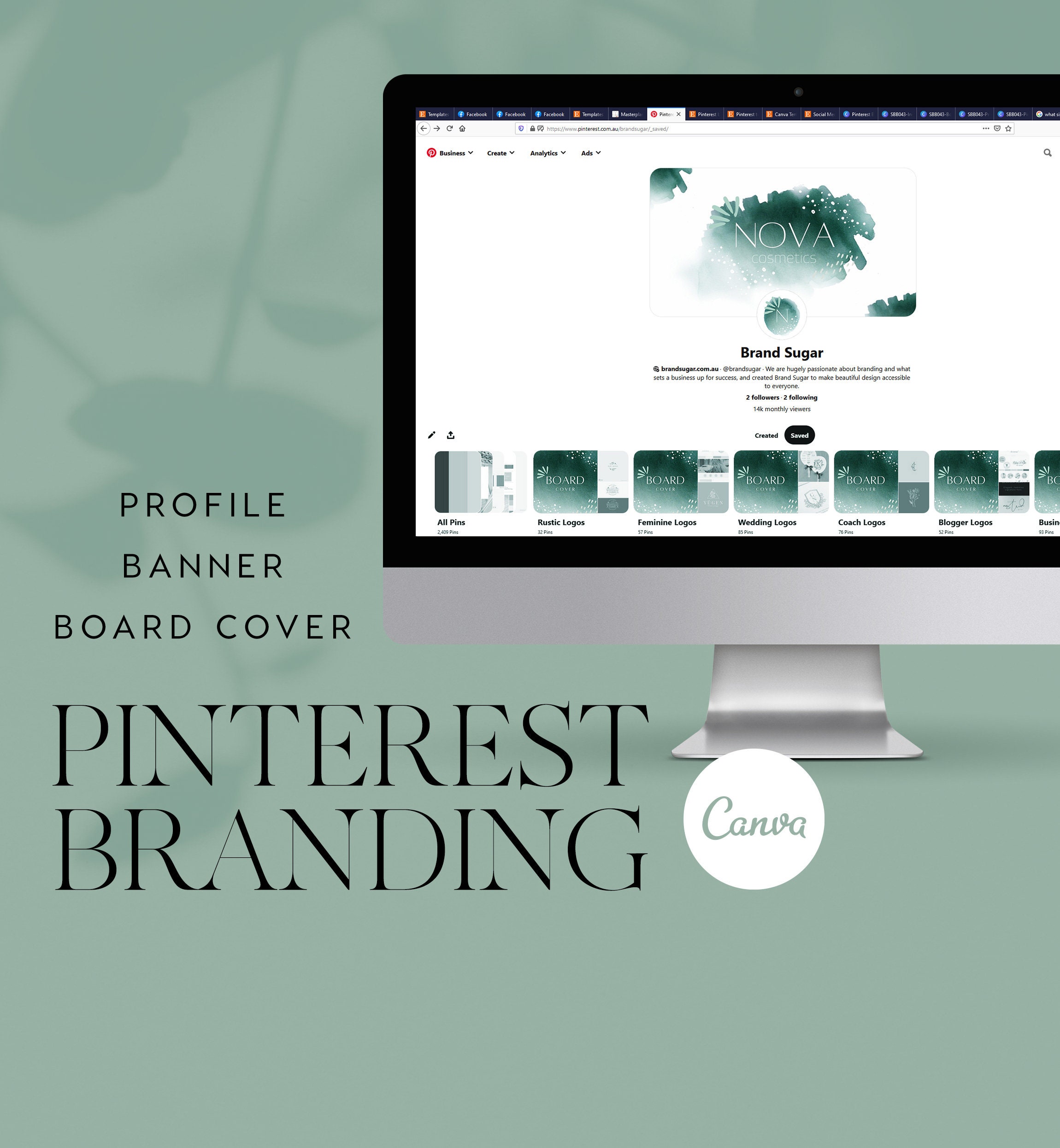 Pinterest Branding Set Templates INSTANT DOWNLOAD Canva Template ...