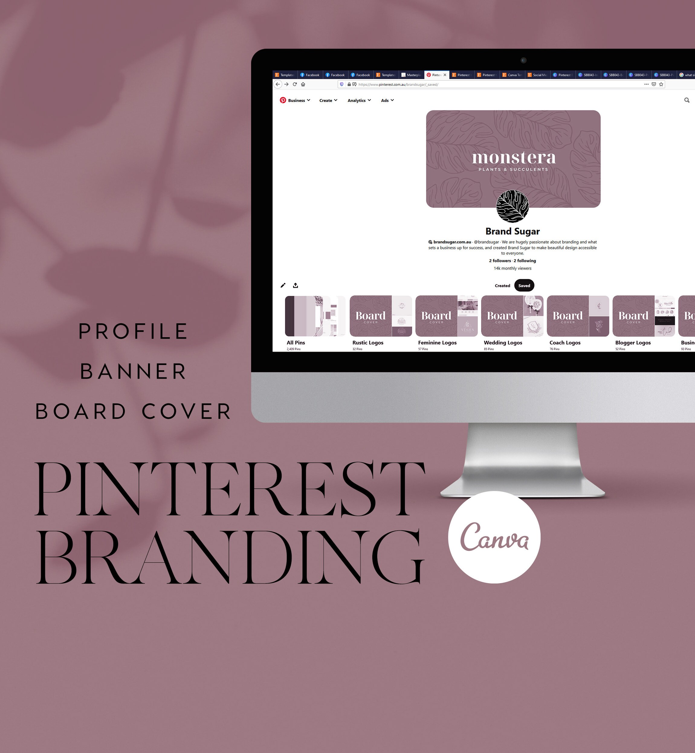 Pinterest Branding Set Templates INSTANT DOWNLOAD Canva Template ...