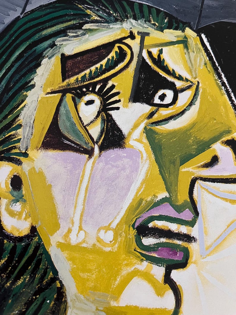 Pablo Picasso Weeping Woman Book Plate Art Print Painting Cubism Home ...