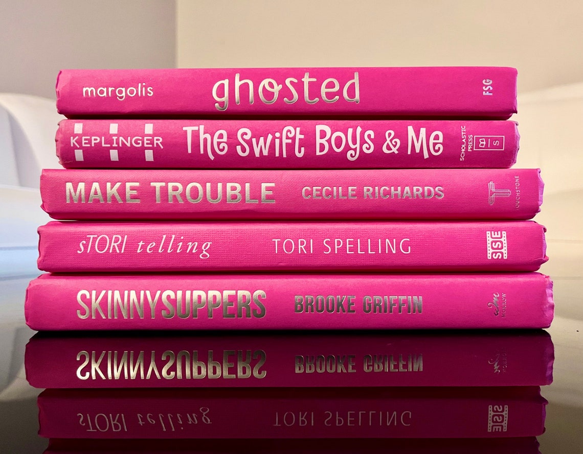 Pink Real Books by Color Set for Staging, Decor, Props, Shades of Pink ...