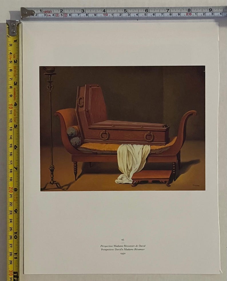 Vintage Magritte Art Print: Perspective Madame Recamier Surrealist ...