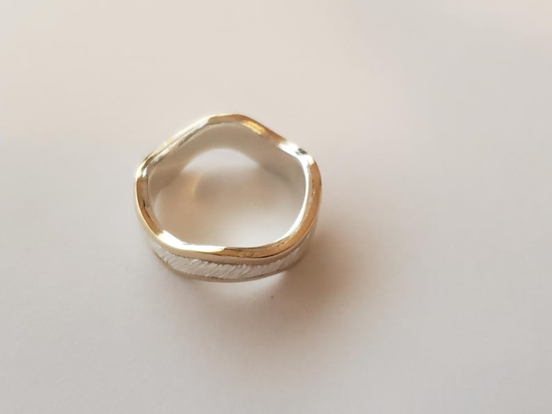 RIVER FLOW RING, Handcrafted in Solid 14K Yellow Gold and Sterling Silver!!! - Etsy