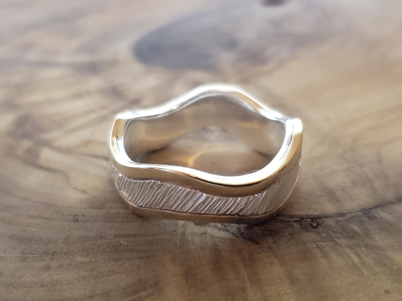 RIVER FLOW RING, Handcrafted in Solid 14K Yellow Gold and Sterling ...