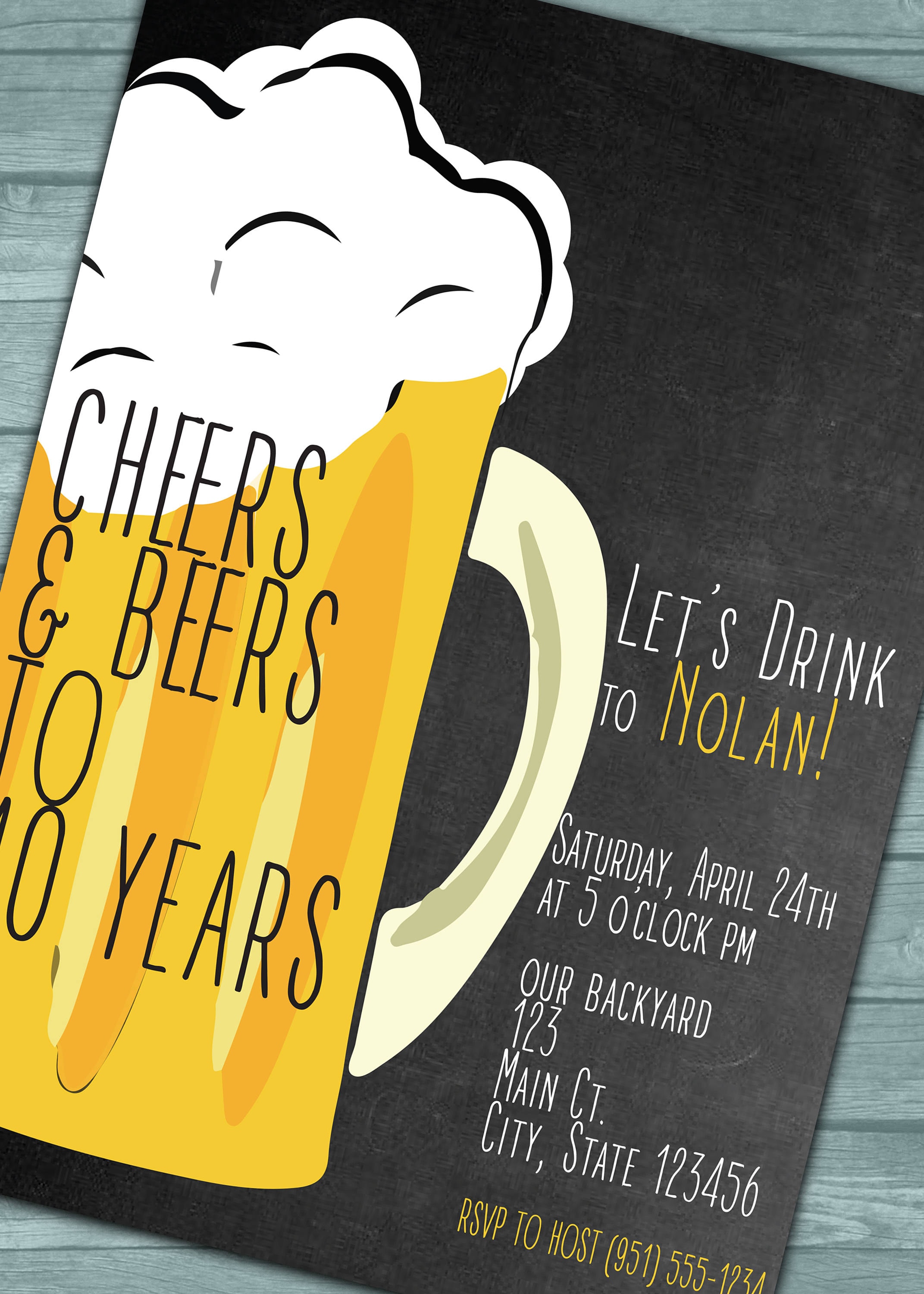 Cheers And Beers Birthday Invitation Etsy