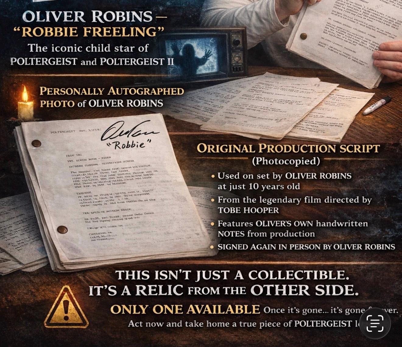 Autographed Oliver Robins Photo & Original Shooting Script ...
