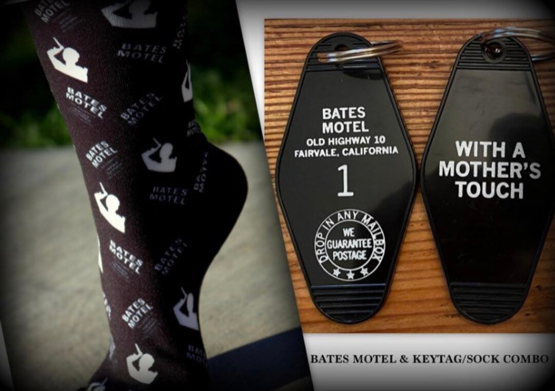 PSYCHO Combo Movie Inspired BATES MOTEL Sock/keytag Combo - Etsy