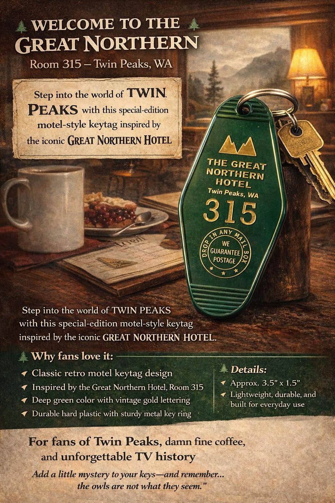 Mountain Version - Pacific Northwest Mountain Lodge Room - Green With ...