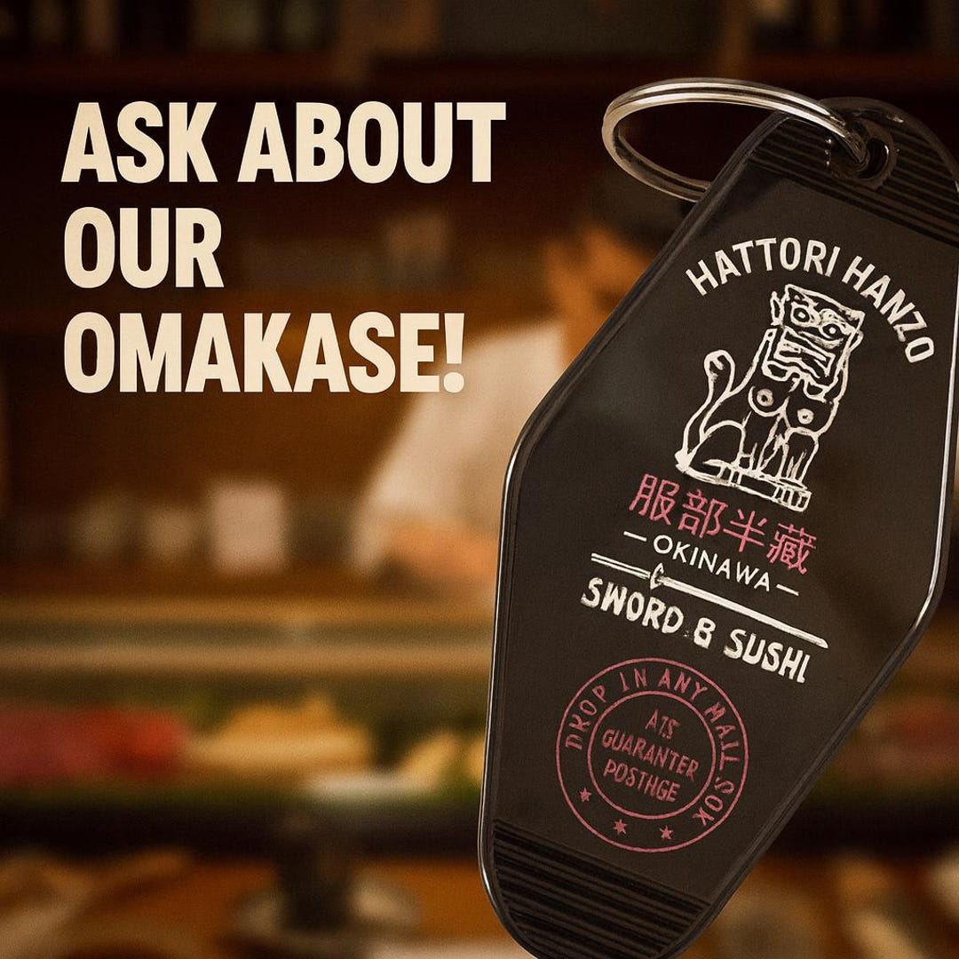 Iconic Sushi Bar Key Tag – Inspired by Classic Cinema - Etsy