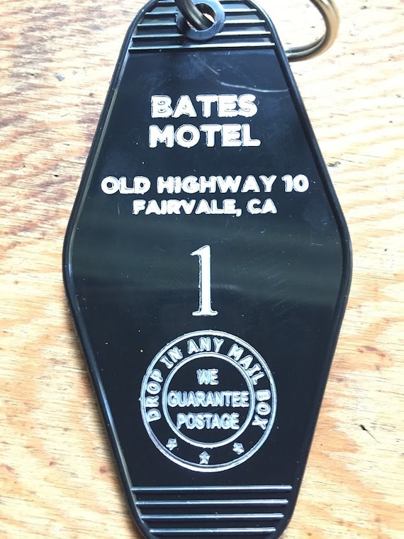Gold printed PSYCHO BATES motel room 1 keychain key fob | Etsy
