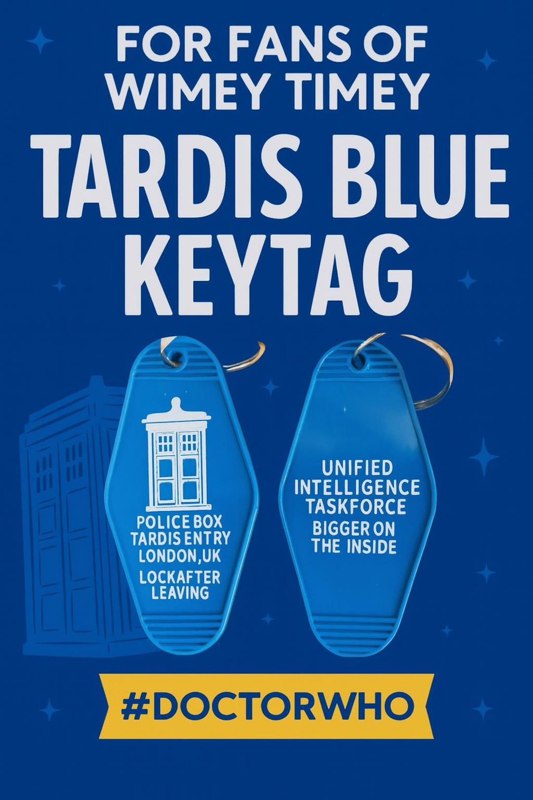Time Travel Police Box Key Tag - Etsy