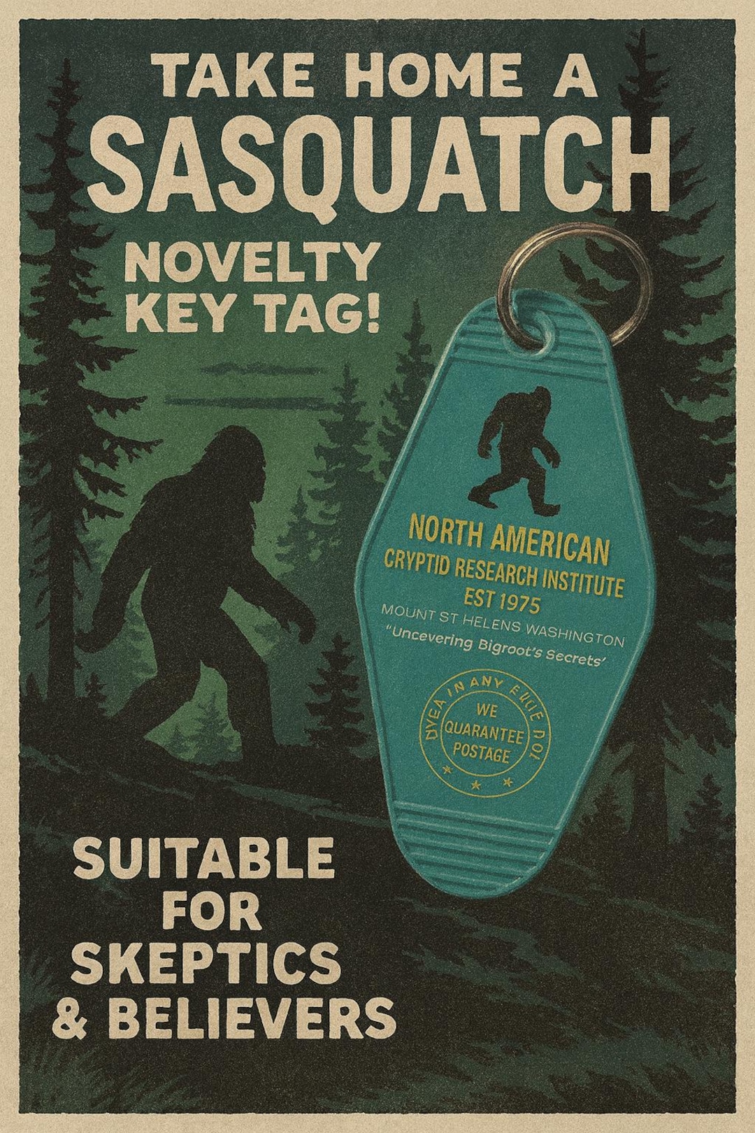 BIG FOOT Cryptid Research Keytag - Etsy