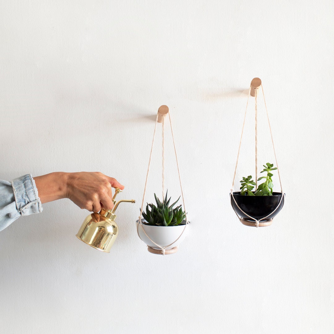 Two Mini Succulent Planters , Small Wall Planter, Wall Plant Hanger ...