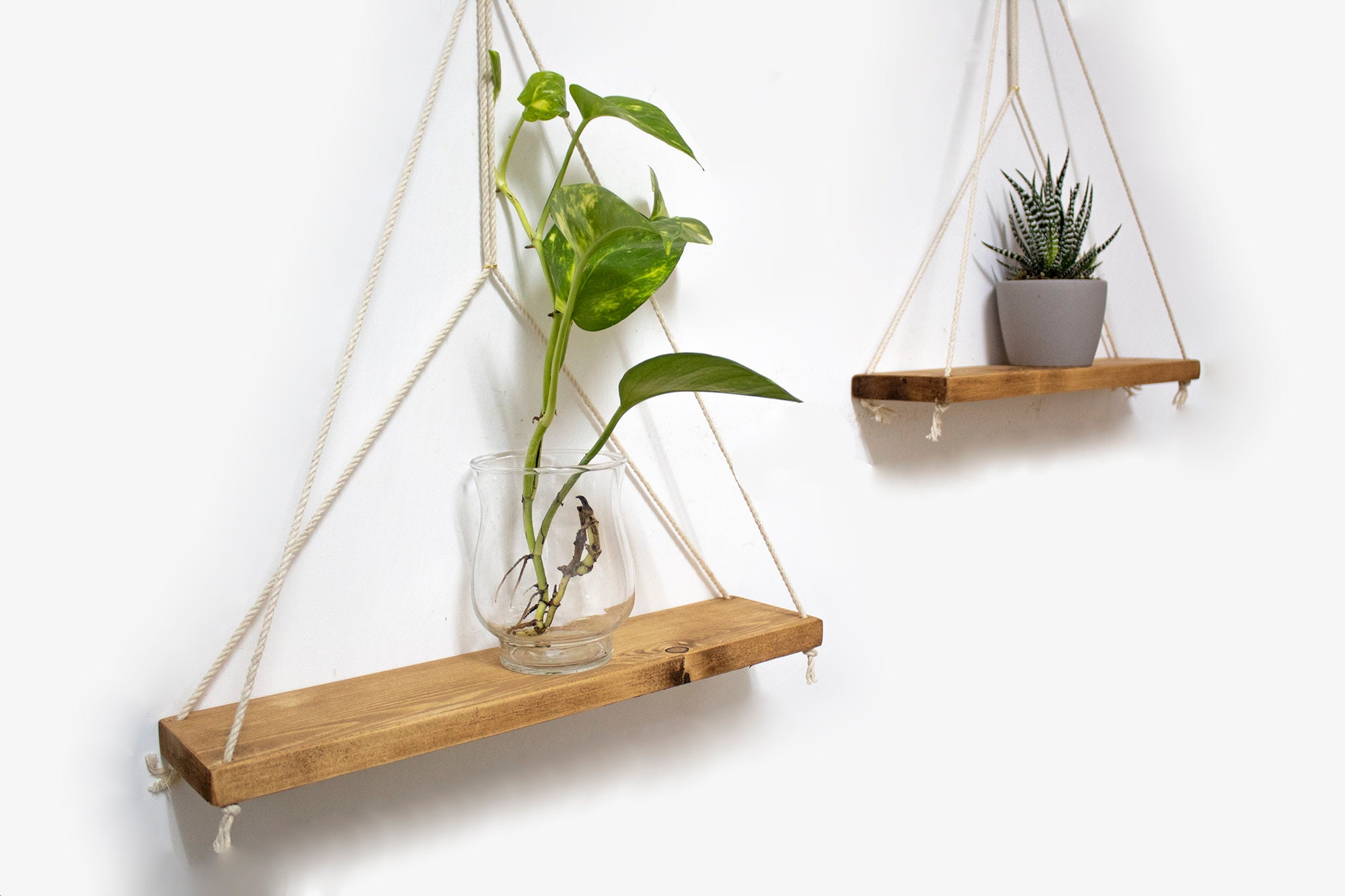 Wooden Floating Shelf Hanging Shelves Planter Shelf Swing Shelf ...